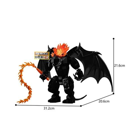 樂積木【預購】第三方 Moc 炎魔 高21公分 魔戒 強獸人 阿索格 索倫 薩魯曼 甘道夫 含頭盔 武器 魔多 露天市集 全台最大的網路購物市集