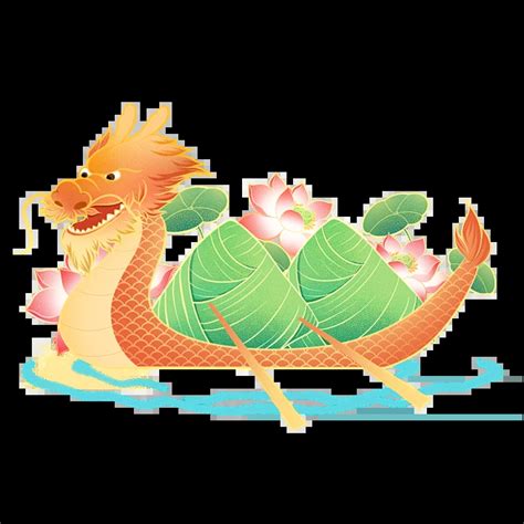 中国风国潮端午端午节赛龙舟 花瓣网