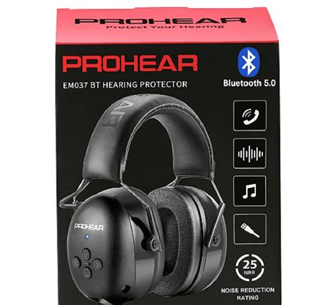 Prohear 037 Hearing Protection With Bluetooth 50 Technology Nrr 25db