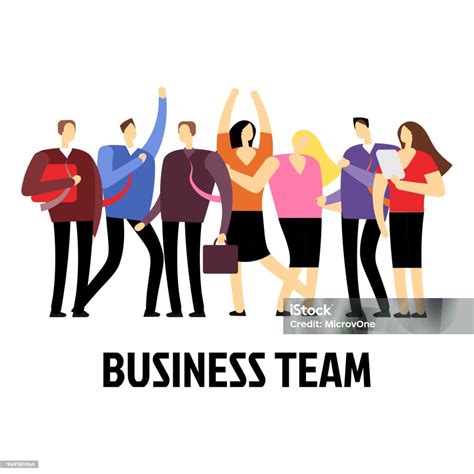 คนทํางานเวกเตอร์ตัวการ์ตูน ทีมธุรกิจที่แยกตัวจากพื้นหลังสีขาว ภาพประกอบสต็อก ดาวน์โหลดรูปภาพ