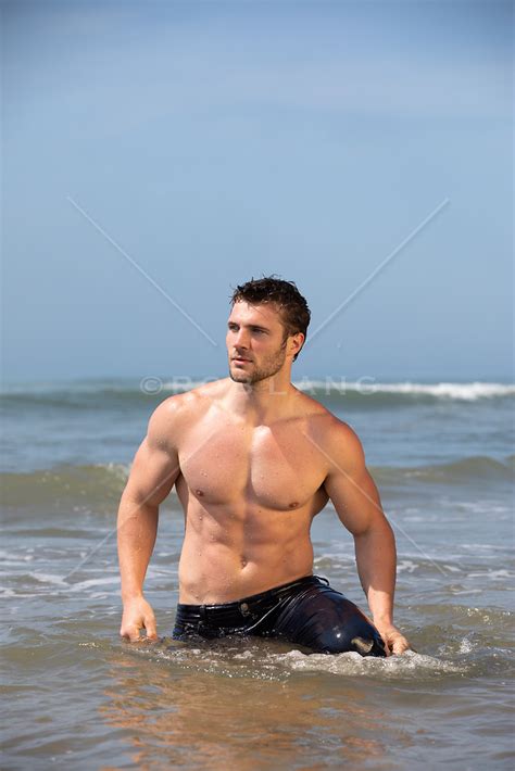 Good Looking Muscular Man In The Ocean Rob Lang Images