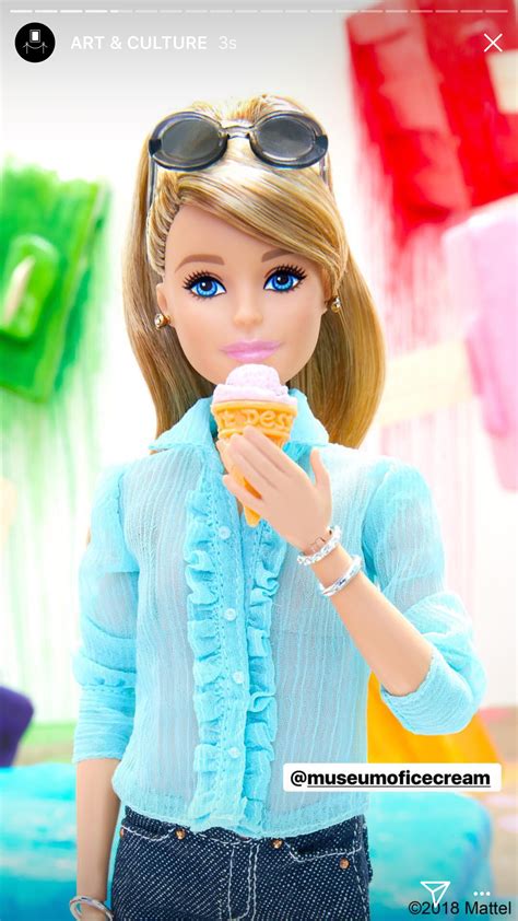 A Barbie Doll Eating An Ice Cream Cone