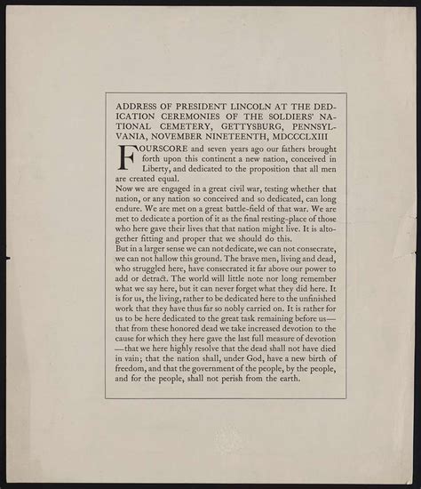 Address Of President Lincoln At The Dedication Ceremonies Of The