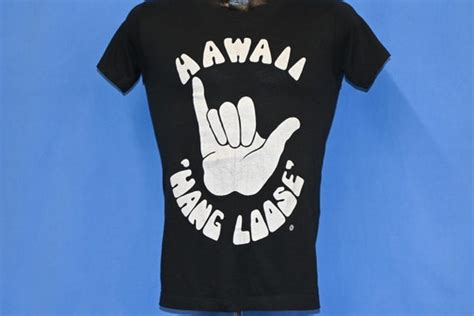 80s Hawaii Hang Loose Shaka Hand Sign Surfing T Shirt Gem
