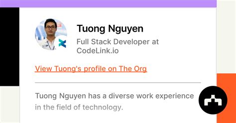 Tuong Nguyen Full Stack Developer At The Org