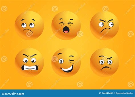 Smiley Emoticon Ikone Gelbe Ausdruck Gesicht Emoji Vektor Abbildung