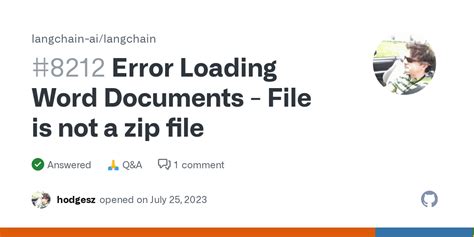 Error Loading Word Documents File Is Not A Zip File · Langchain Ai Langchain · Discussion