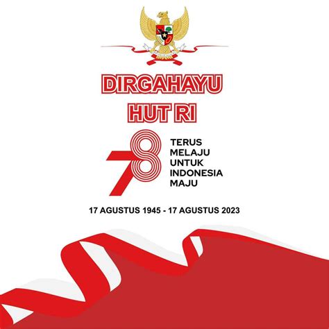 Happy 78th Independence Day Indonesia Social Media Post Template Red
