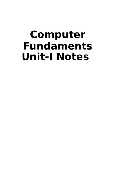 Computer Fundamentals Unit I Computer Fundaments Unit I Notes Number System Decimal Number
