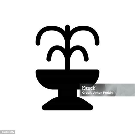 분수 실루엣 아이콘 쏟아지는 물의 분수 블랙 픽토그램 공원과 정원 건축 아이콘 벡터 격리 일러스트 레이 션 로고에 대한 스톡 벡터 아트 및 기타 이미지 Istock