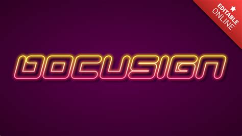 Docusign Neon Font Text Effect Generator