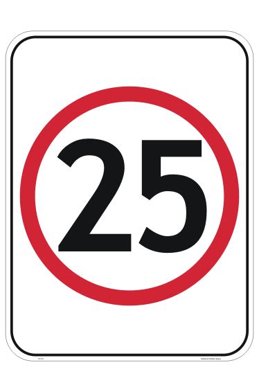 Speed Limit 25 Kph Sign Speed Restriction Signs National Safety Signs