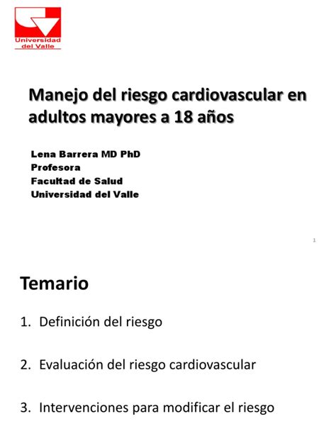 Evaluación De Riesgo Cardiovascular Pdf Hipercolesterolemia Dieta