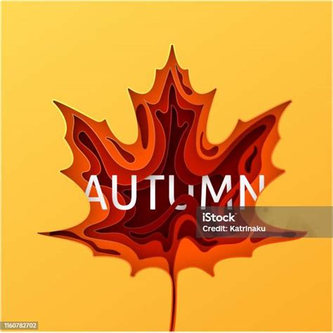 종이 예술 만화 추상파 가을 종이 조각 배경입니다 종이로부터 잘라낸 단풍잎 현대 종이 접기 디자인 템플릿입니다 벡터 그림입니다 가을에 대한 스톡 벡터 아트 및 기타 이미지