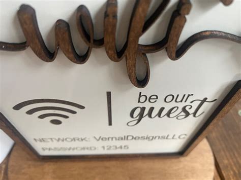 Wifi Network Password Sign Guest Wifi Password Air BNB Etsy