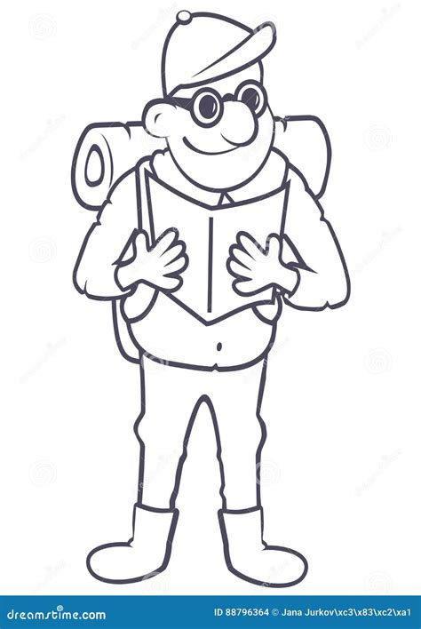 Tourist And Tourist Guide Stock Vector Illustration Of Comic 88796364