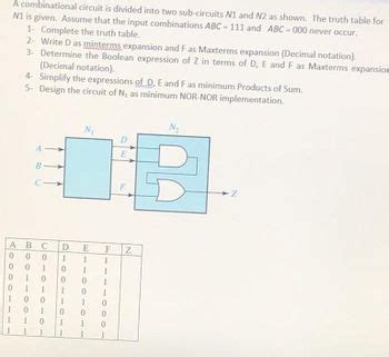 Answered A Combinational Circuit Is Divided Into Two Sub Circuits N