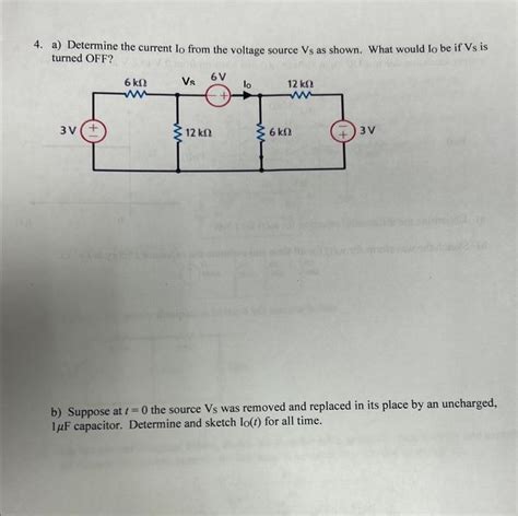 Solved 4 A Determine The Current Io From The Voltage Chegg Com