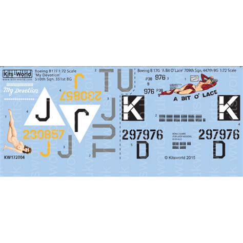 Kits World Kw172004 172 Decal For Boeing B17 Fg Flying Fortress My