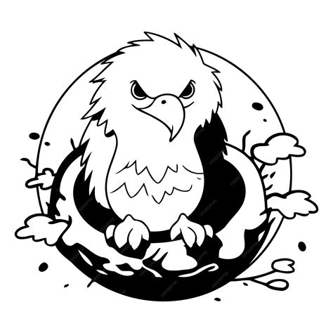 Premium Vector Eagle In The Nest Cartoon Vector Illustration Isolated