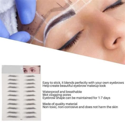 HF04378 8 pcs Autocollant de tatouage de sourcil Imperméable Respirant