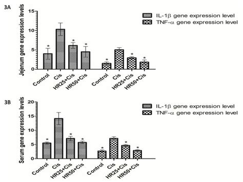 The Effects Of Hr On Il 1β And Tnf α Gene Expression In The Jejunum
