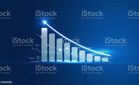 어두운 배경에 숫자가 있는 추상 재무 추세선 차트 비즈니스 및 금융에 대 한 Eps10 벡터 일러스트 레이 션 막대 그래프에 대한 스톡 벡터 아트 및 기타 이미지 Istock