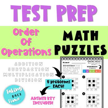 Rd Grade Math Test Prep Order Of Operations By Taking Back Time