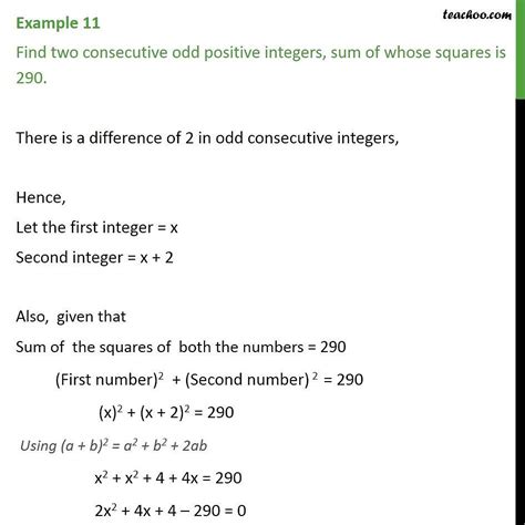 Question 5 Find Two Consecutive Odd Positive Integers Examples