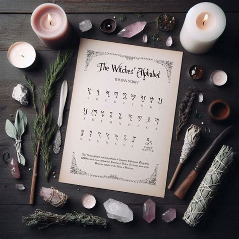 Witches Alphabet Printable Theban Script Book Of Shadows Occult Writing Digital Download Etsy