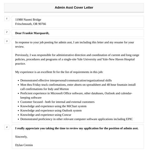 Admin Asst Cover Letter Velvet Jobs