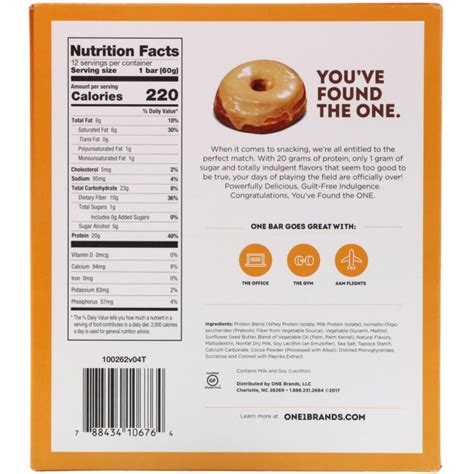 Oh Yeah One Bar Maple Glazed Dughnut 12 Bars 212 Oz