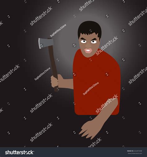 Vector Illustration Man Axe Stock Vector Royalty Free