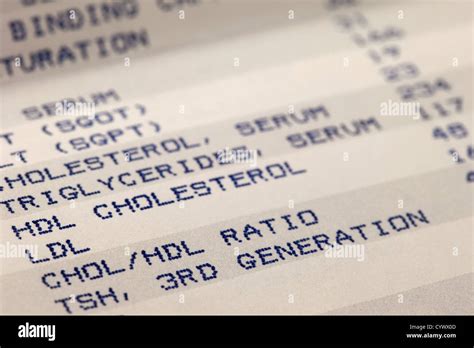 Blood Test Results Hi Res Stock Photography And Images Alamy