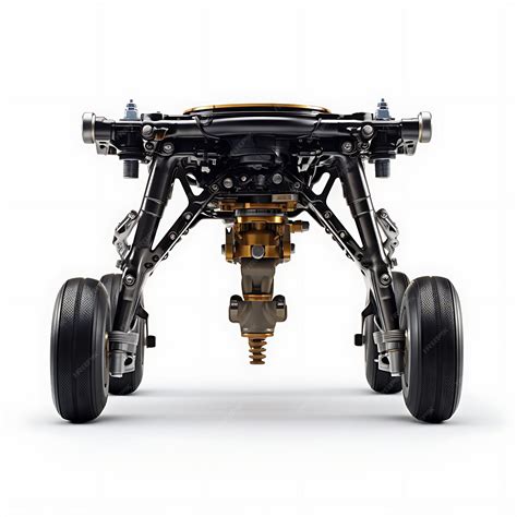 Premium Ai Image Isolated Landing Gear Ground Contact Wheeled Struts Black On On White