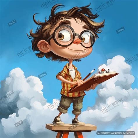 ai创作图儿插人物插画 调皮男孩插画 青少年儿插 创意卡通男孩 q版书籍插画插图 小画家人物插画 卡通写实漫画人物 唯美小男孩插画 卡通写实