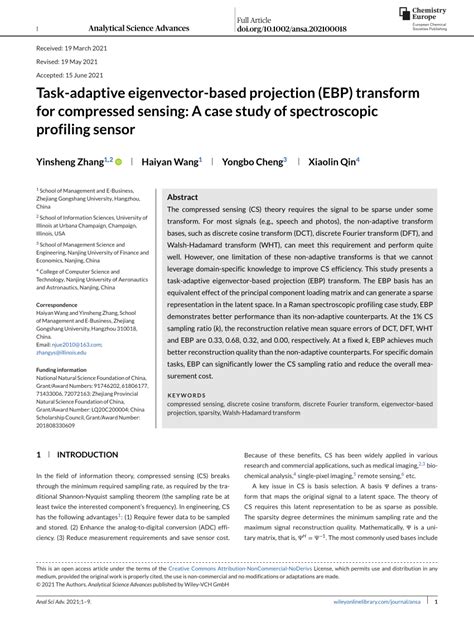 Pdf Task‐adaptive Eigenvector‐based Projection Ebp Transform For