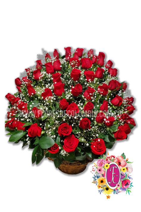 Canasta Redonda De Rosas Rojas Flores De Colombia