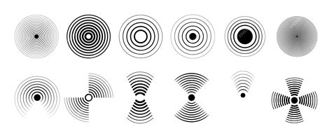 Premium Vector Signal Sonar Detection Monitor Pulse Symbol Waves Signals Black Icons Spiker
