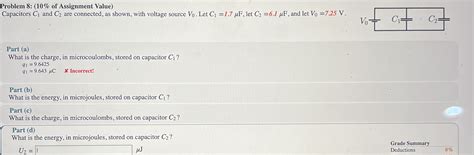 Solved Problem 8 10 ﻿of Assignment Valuecapacitors C1