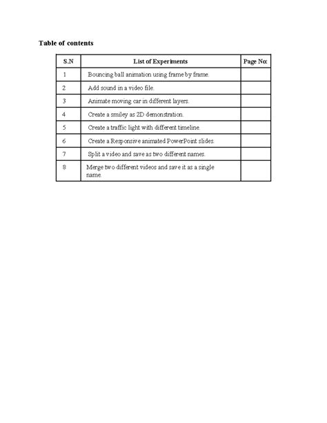 Multimedia Labreport Lab Report Table Of Contents S List Of