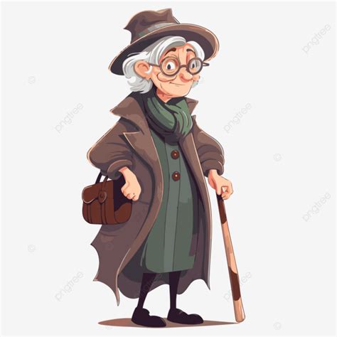 Old Woman Clipart Cartoon Old Woman With Glasses Vector Old Woman