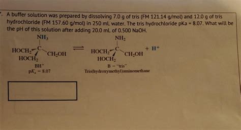 solved a buffer solution was prepared by dissolving 7 0 g of