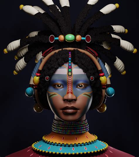 Artstation African Tribe Girl