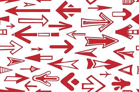 Seamless Pattern Arrow Pointers Red Color Pencil Drawing Seamless