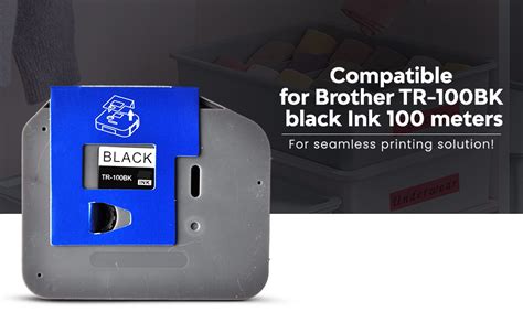 Compatible For Brother Tr 100bk 12mm X 100m Ribbon Tape Black For