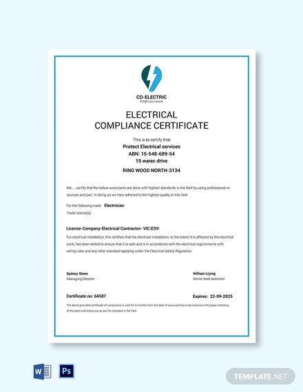 Electrical Installation Test Certificate Template Ablebionics
