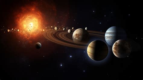 Group Of Planets On A Background Picture Of Planets Real Background