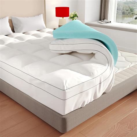 Memory Foam Mattress Topper Queen 4 Inch Dual Layer 2 Inch