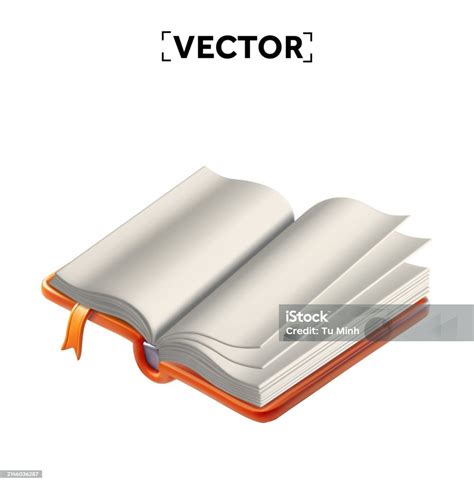 3d는 흰색 배경에 고립 된 책갈피와 빈 책을 열었습니다 3d 책 아이콘입니다 핸드 북 기호입니다 벡터 일러스트 레이 션입니다 0명에 대한 스톡 벡터 아트 및 기타 이미지